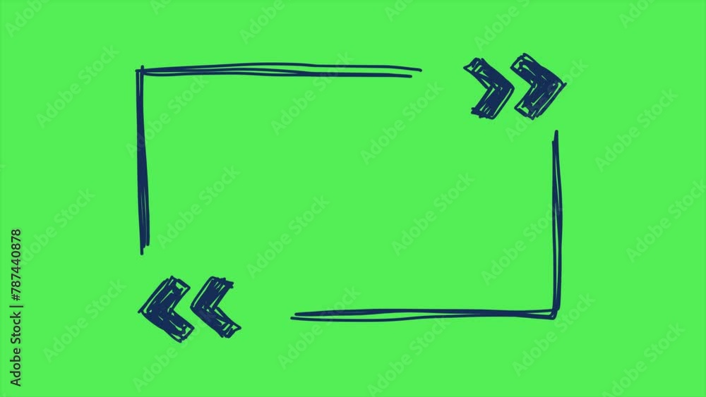 2D animated rectangle outlined speech bubble, inverted comma with green ... 2D animated rectangle outlined speech bubble, inverted comma with green ...