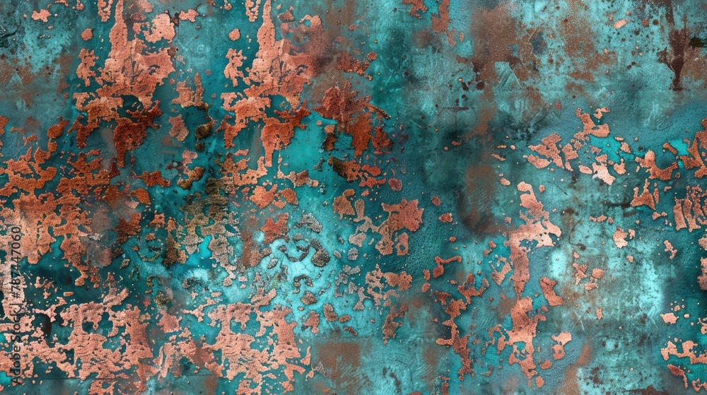 seamless texture of aged copper with a darkened, antique patina and ...