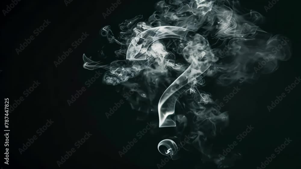 Vidéo Stock The question mark formed by smoke on a dark background ...