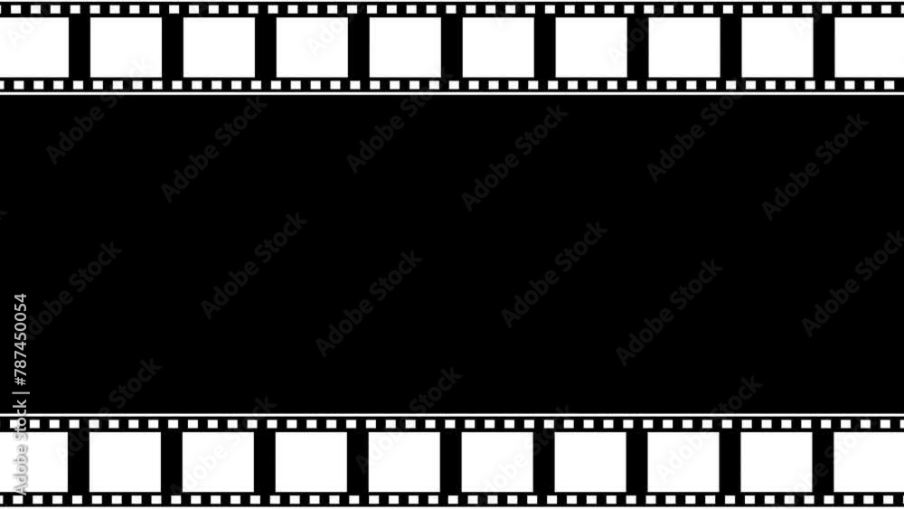 Film Strip Moving on White Background. Camera film loop able animation ...