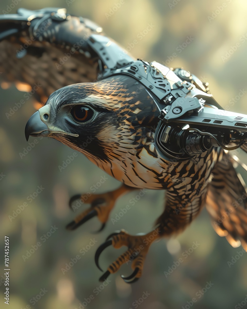 Capture the intricate details of a robotic arm blending seamlessly with ...