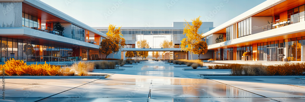 Modern Waterfront Building Reflecting on the River, Urban Architecture ...