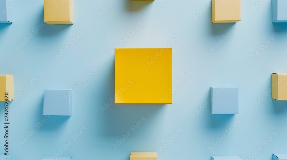 A visually striking image of an outstanding yellow box placed among a ...