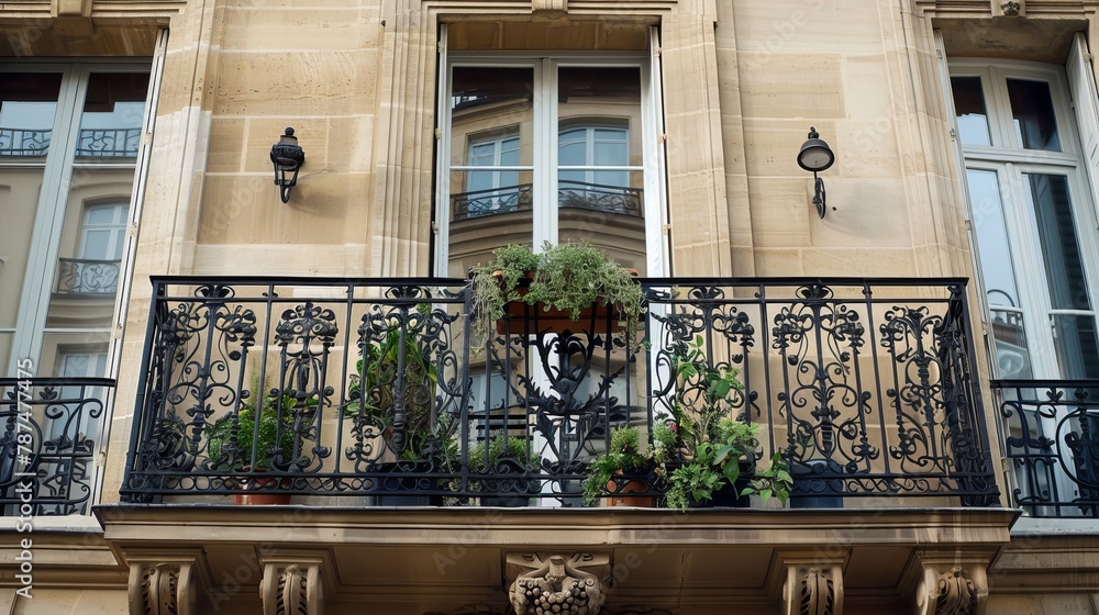 French doors opening onto wrought iron Juliet balconies are common in ...