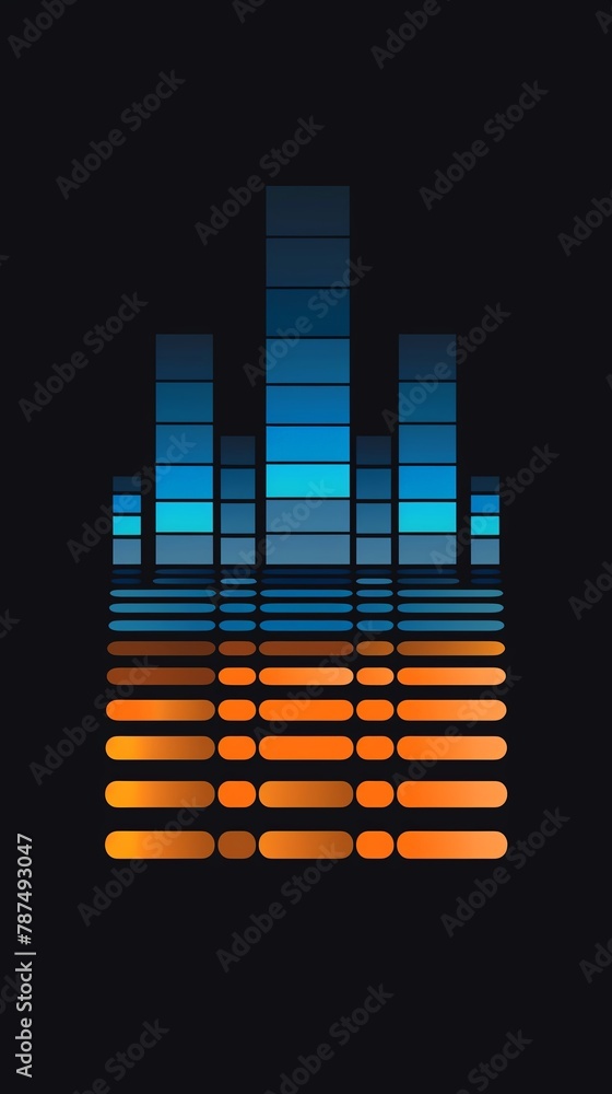 an audio bar with equalizer bars on it, vector graphic, black ...