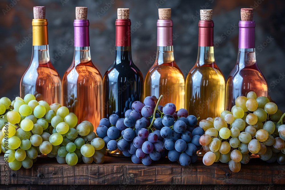 An elegant and well-organized wine cellar, with several bottles of wine ...