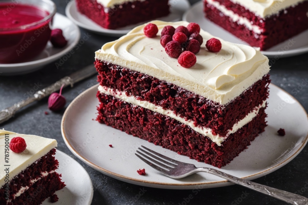 Red velvet beet sheet cake with cream cheese frosting and beet powder ...
