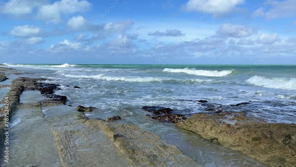 Vídeo do Stock: Rocky Cuban beach in Varadero, Cuba, on a cloudy day ...