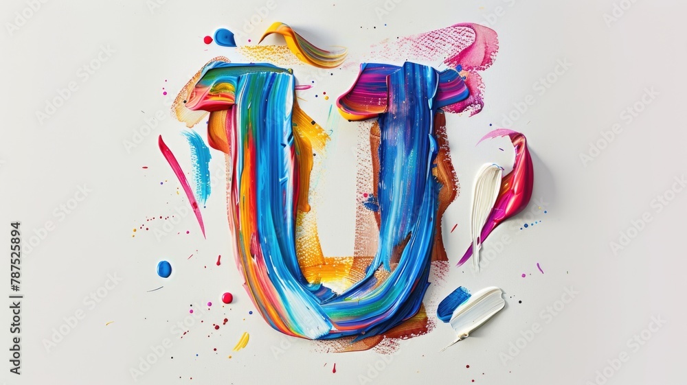 Bright and educational letter U, poster for children, each letter ...