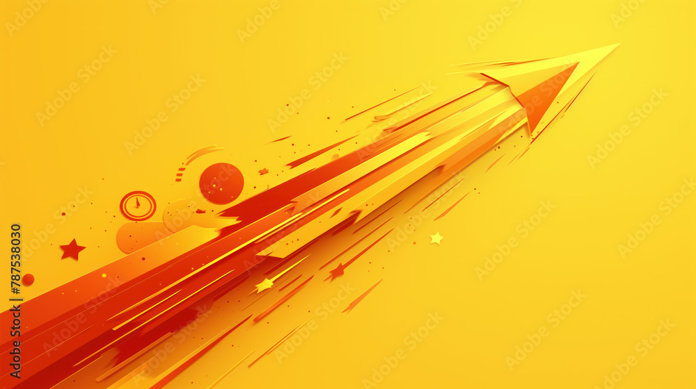 Abstract yellow background. Yellow arrow illustration. Graphic design ...