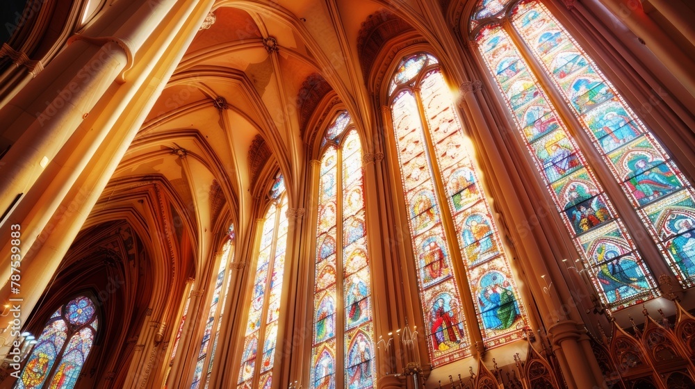 Studying the details of a traditional Gothic cathedral you can see ...