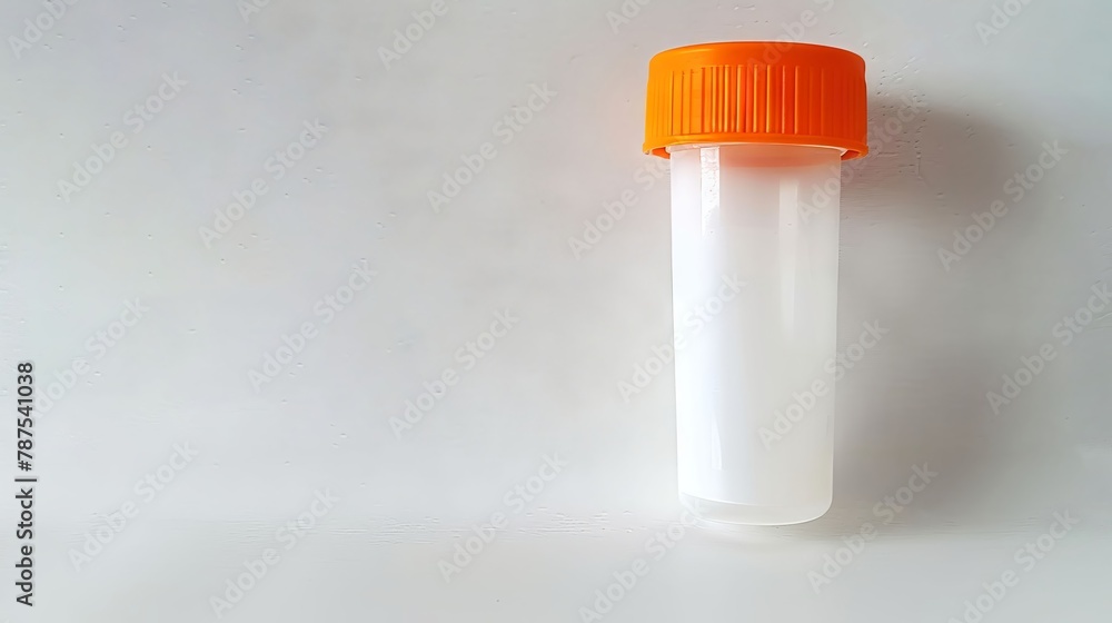 Clean plastic fecal test tube with screw-on lid. Specimen stool ...