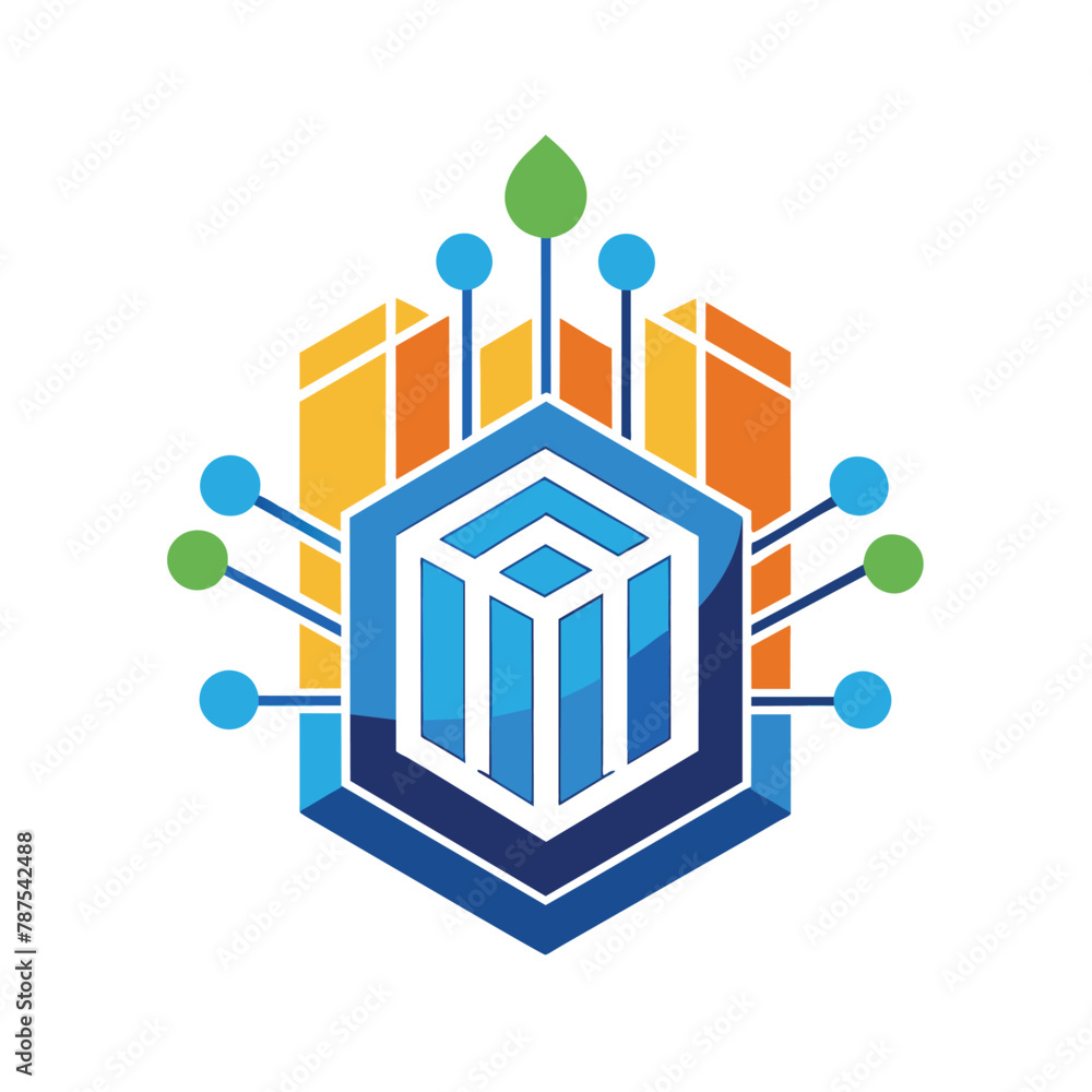 Digital technology company logo featuring a hexagonal structure, Basic ...