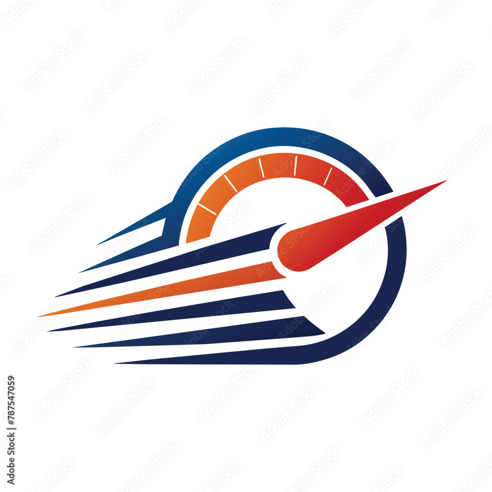 Speedometer with red arrow pointing to the maximum speed, symbolizing ...