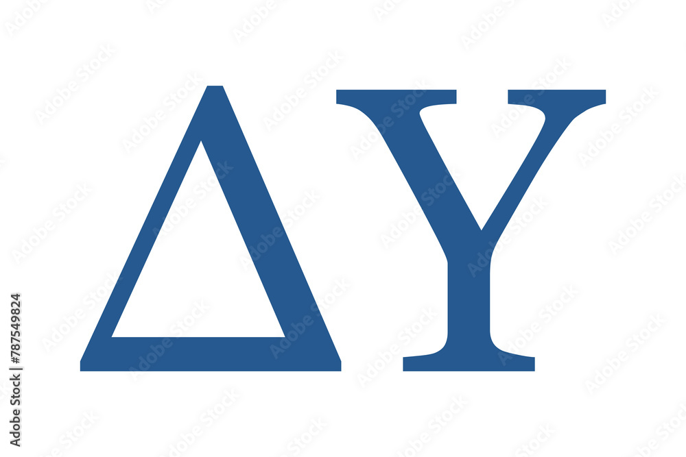 Delta Upsilon greek letter, ΔΥ greek letters Stock Vector | Adobe Stock