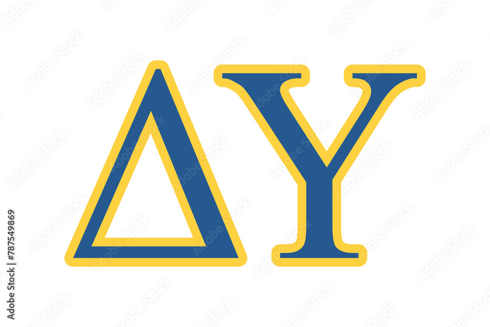 Delta Upsilon greek letter, ΔΥ greek letters Stock Vector | Adobe Stock