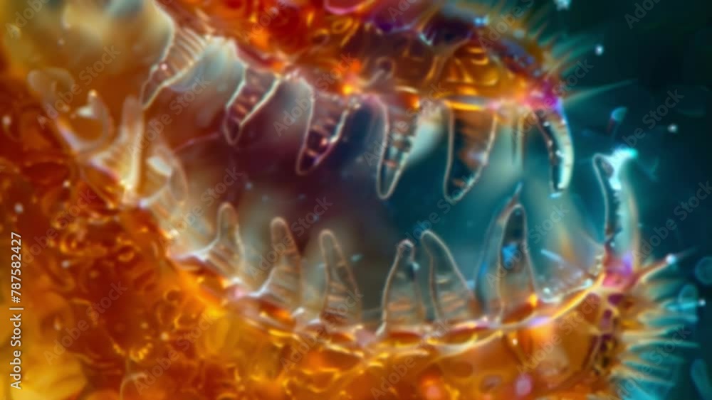 A microscopic view of a rotifers muscular jaws and digestive system ...