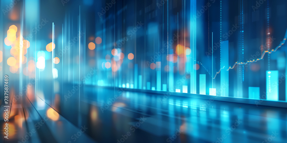 Abstract digital chart background, stock business graph, statistics and ...