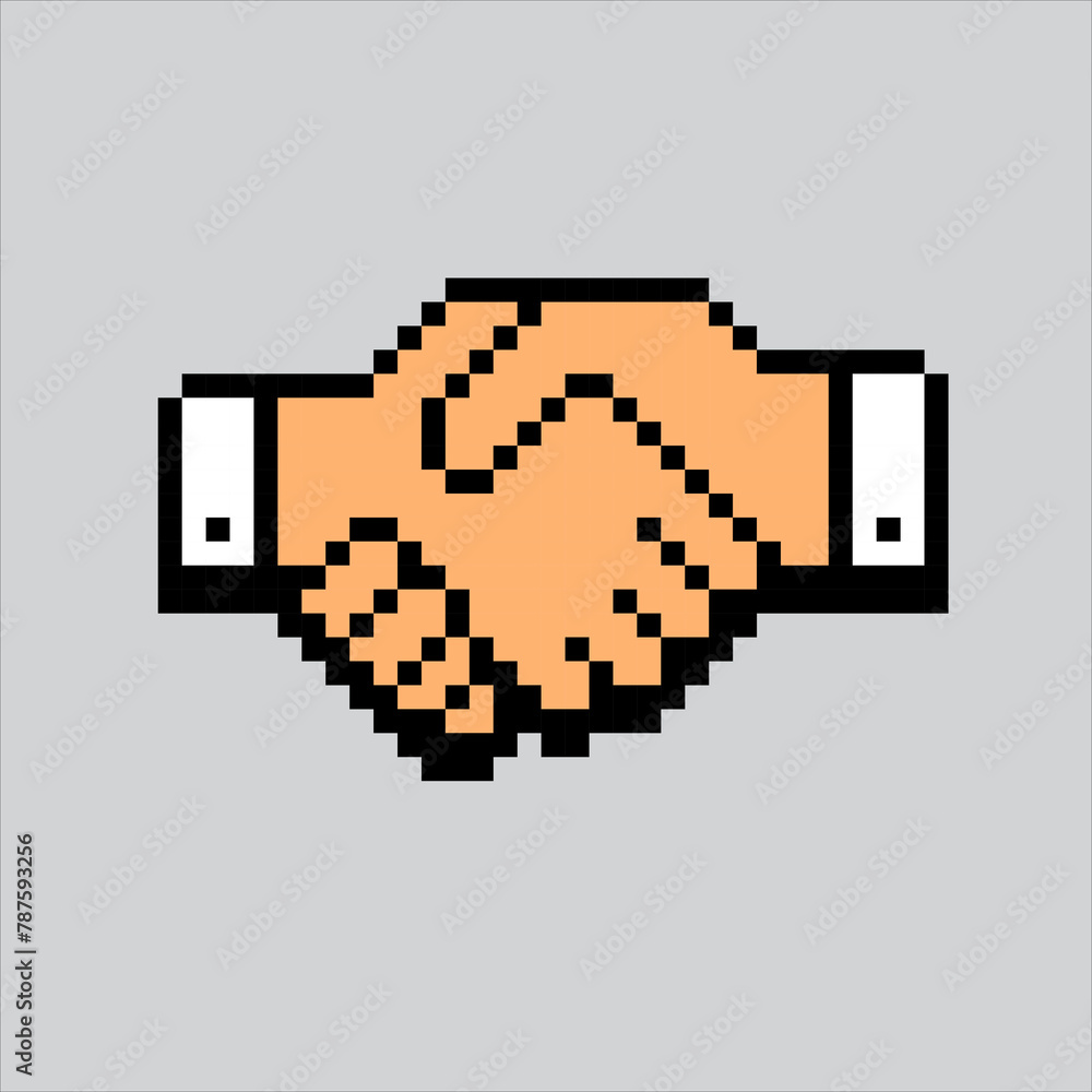 Pixel art illustration Handshake. Pixelated Handshake. Handshake ...