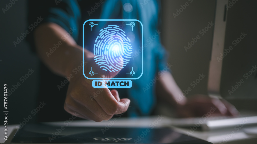 Technology fingerprint scan provides security. digital transformation change management ...