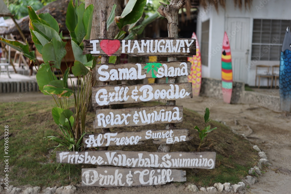 Welcome to Samal Island signage on March 25, 2024 Stock Photo | Adobe Stock