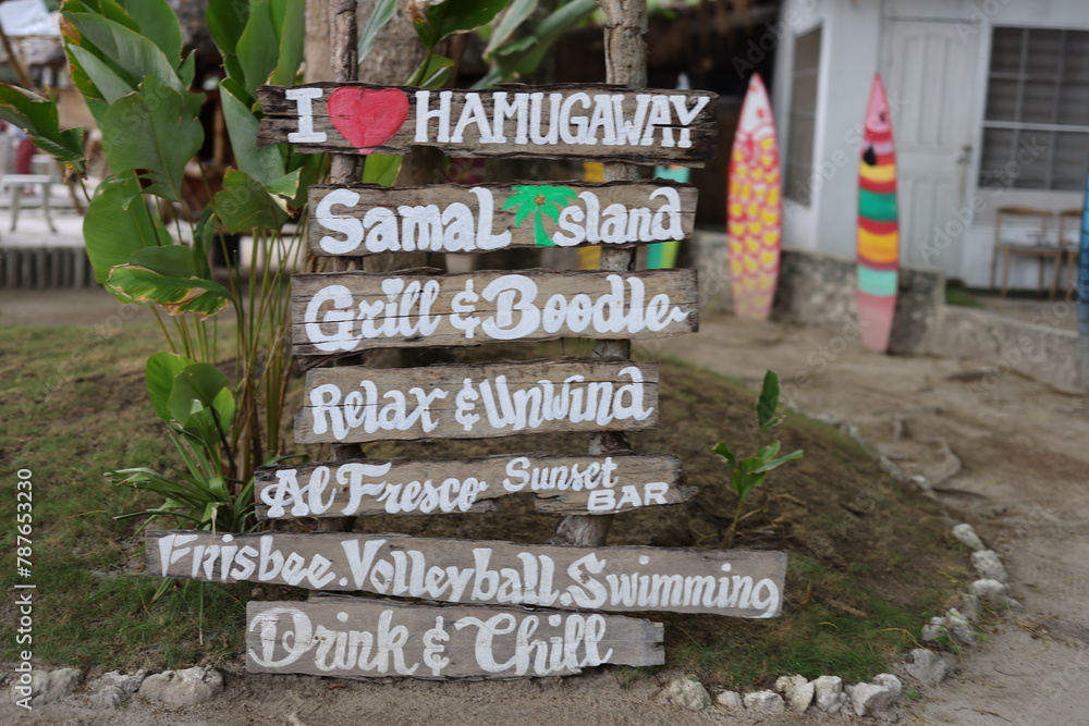 Welcome to Samal Island signage on March 25, 2024 Stock Photo | Adobe Stock