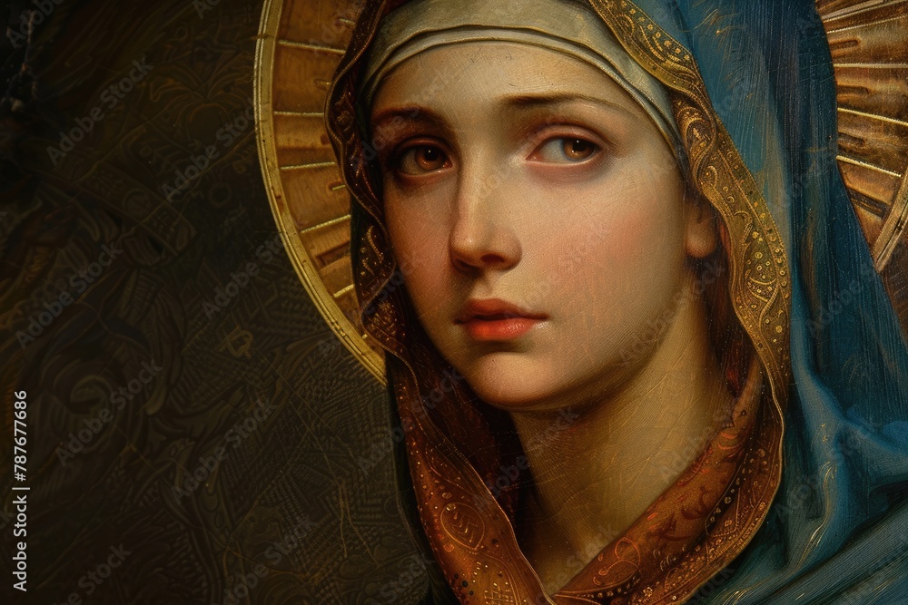 Sacred icon, revering the Blessed Virgin Mary as Nossa Senhora do Carmo ...