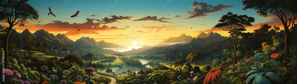 Produce a visually stunning graphic showcasing a birds-eye view of a ...