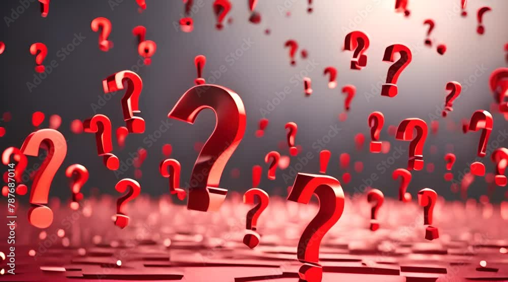 The Deluge of Inquiry: A Captivating Visual of Falling Red Question ...