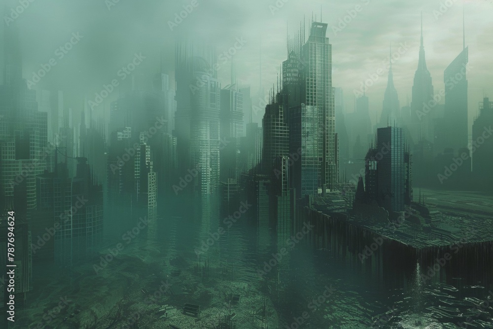 A dystopian future where climate change has ravaged the planet, with ...