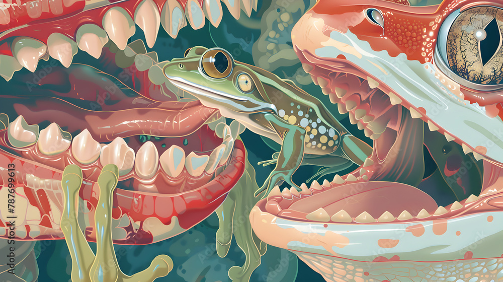 tyrannosaurus rex dinosaur's mouth anatomy vs frog's mouth anatomy ...