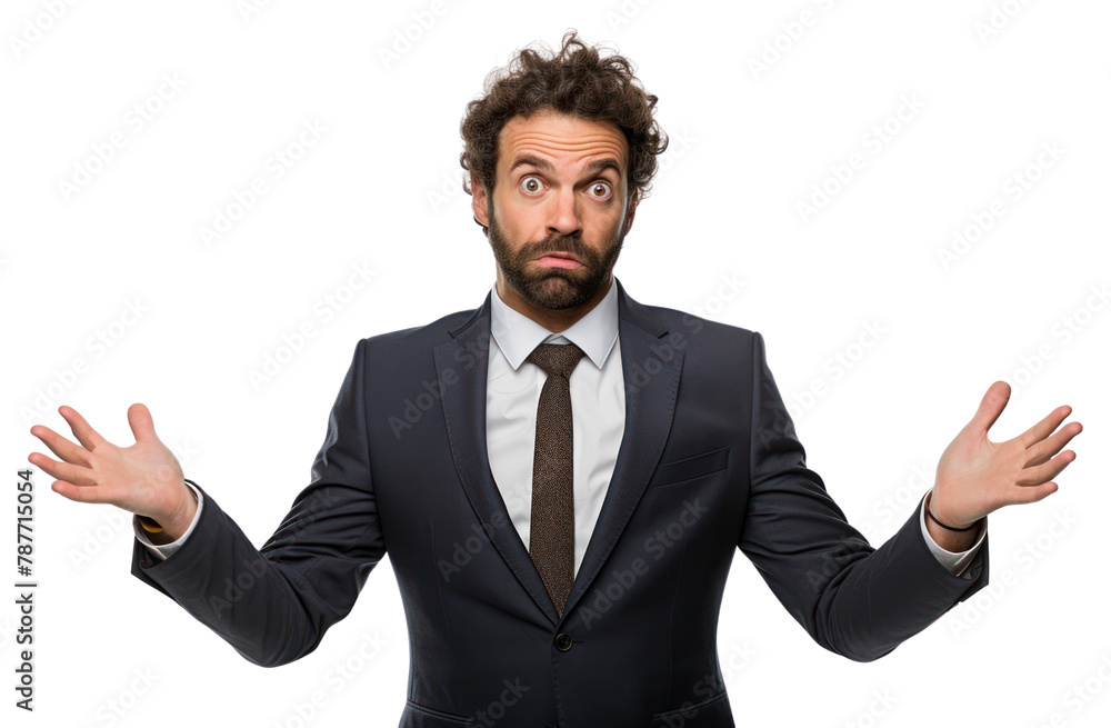 PNG Businessman angry shrugged and arms outstretched portrait adult ...