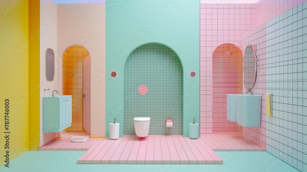 Playful visuals of bathroom etiquette quotes, intertwined in a ...