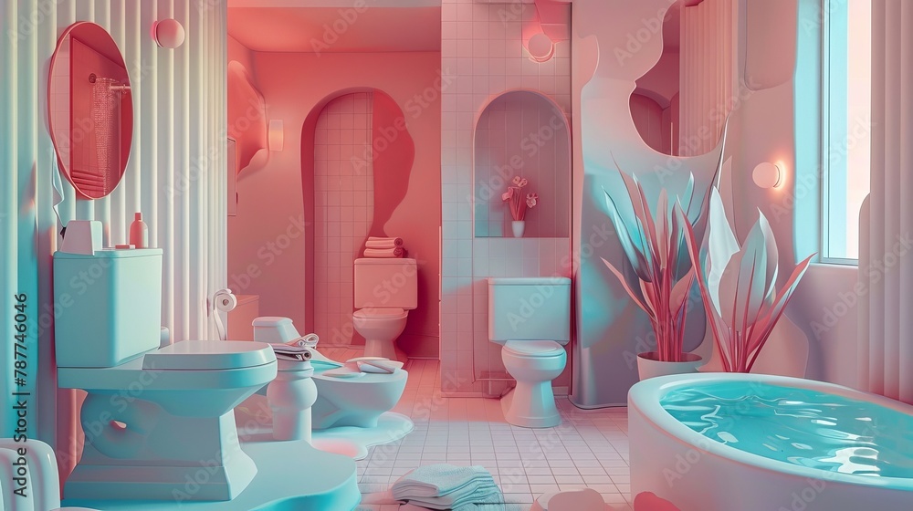 Playful visuals of bathroom etiquette quotes, intertwined in a ...