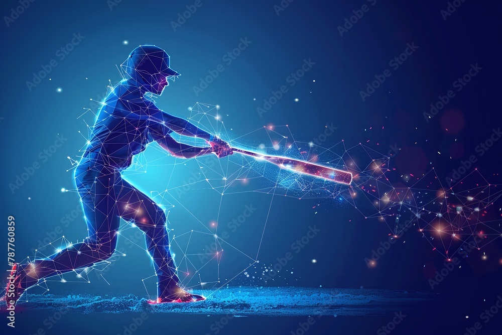 Over a blue geometric backdrop, a low poly wireframe tandem format ...