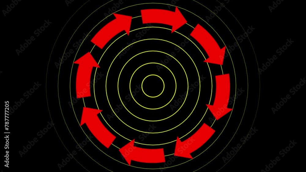 Vidéo Stock Recycling symbol or rotating cycle with radio waves on ...