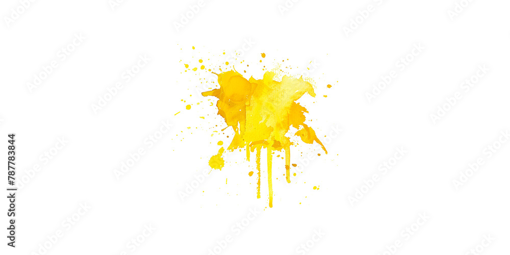 Watercolor yellow splash background vector illustration isolated on ...