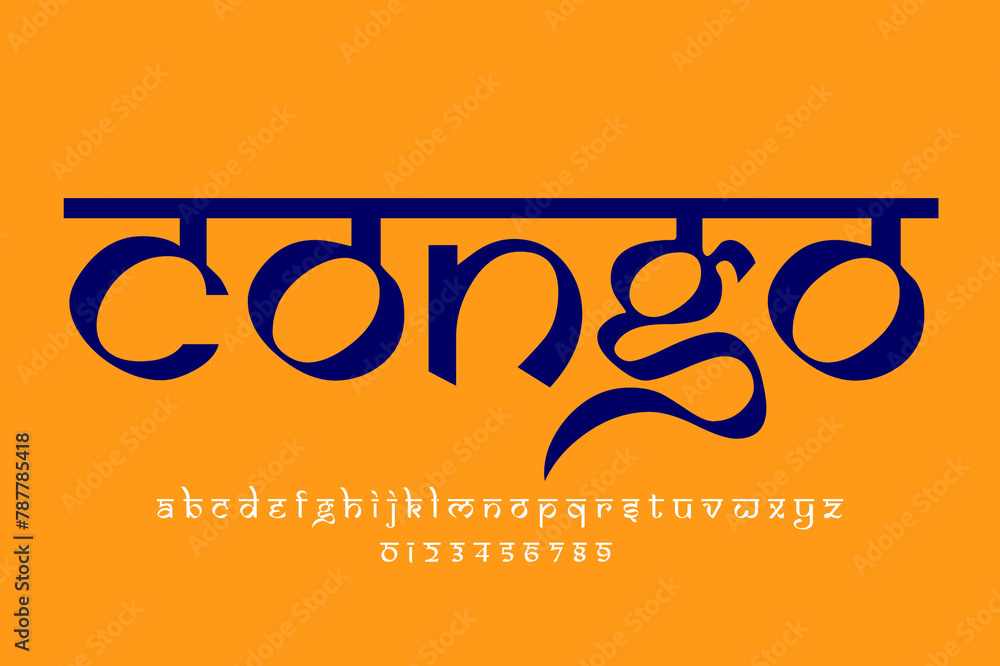 country Congo text design. Indian style Latin font design, Devanagari ...