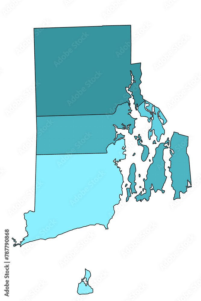 Rhode Island administrative map. counties map of Rhode Island with ...