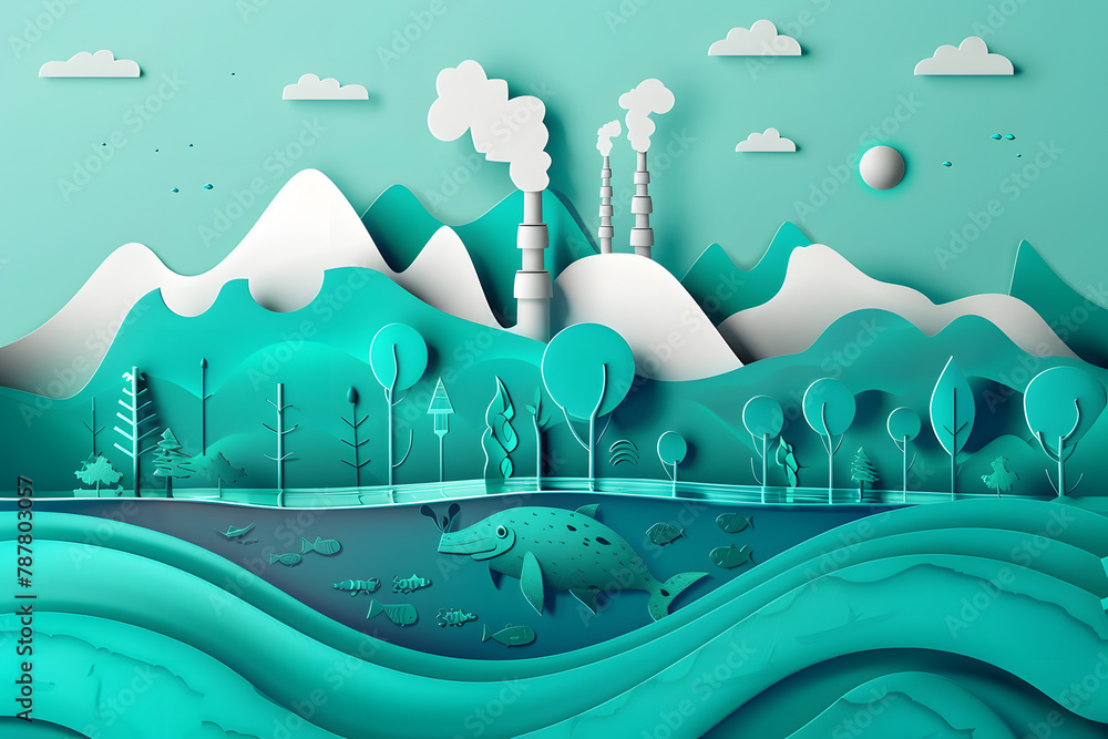 Global warming and climate change concept, environment pollution. 3d ...