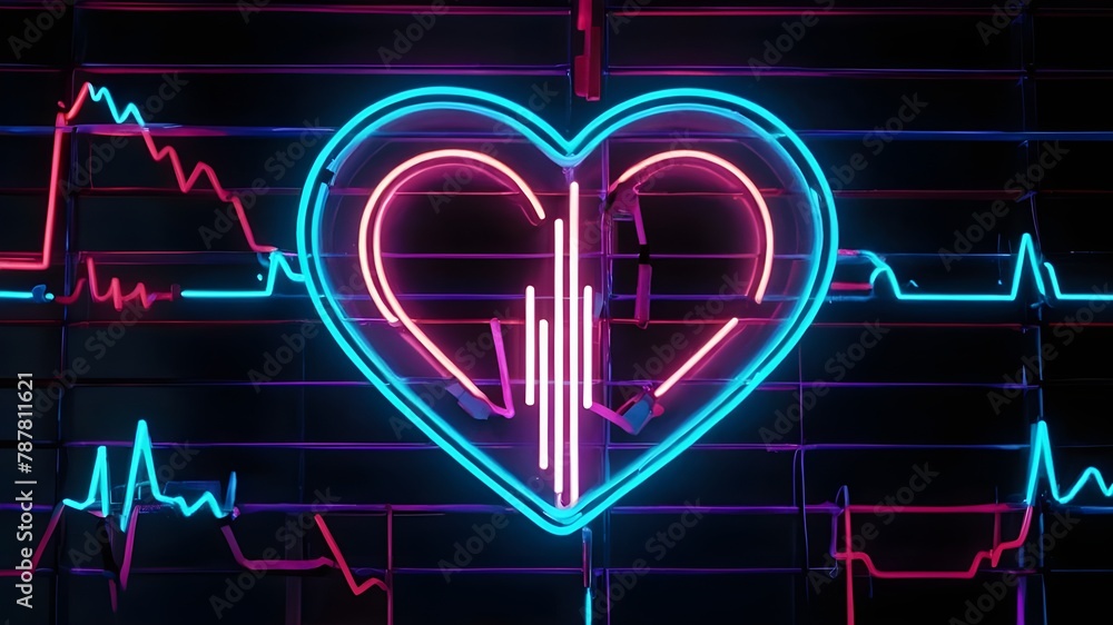 Pulse Line Illustration Symbolizing Love and Life, Abstract ECG Graph ...