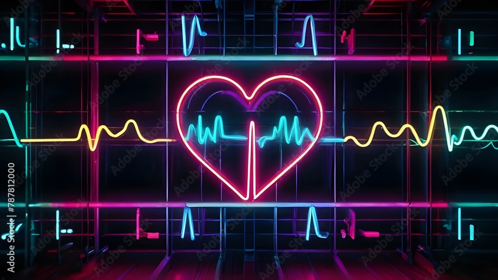 Pulse Line Illustration Symbolizing Love and Life, Abstract ECG Graph ...