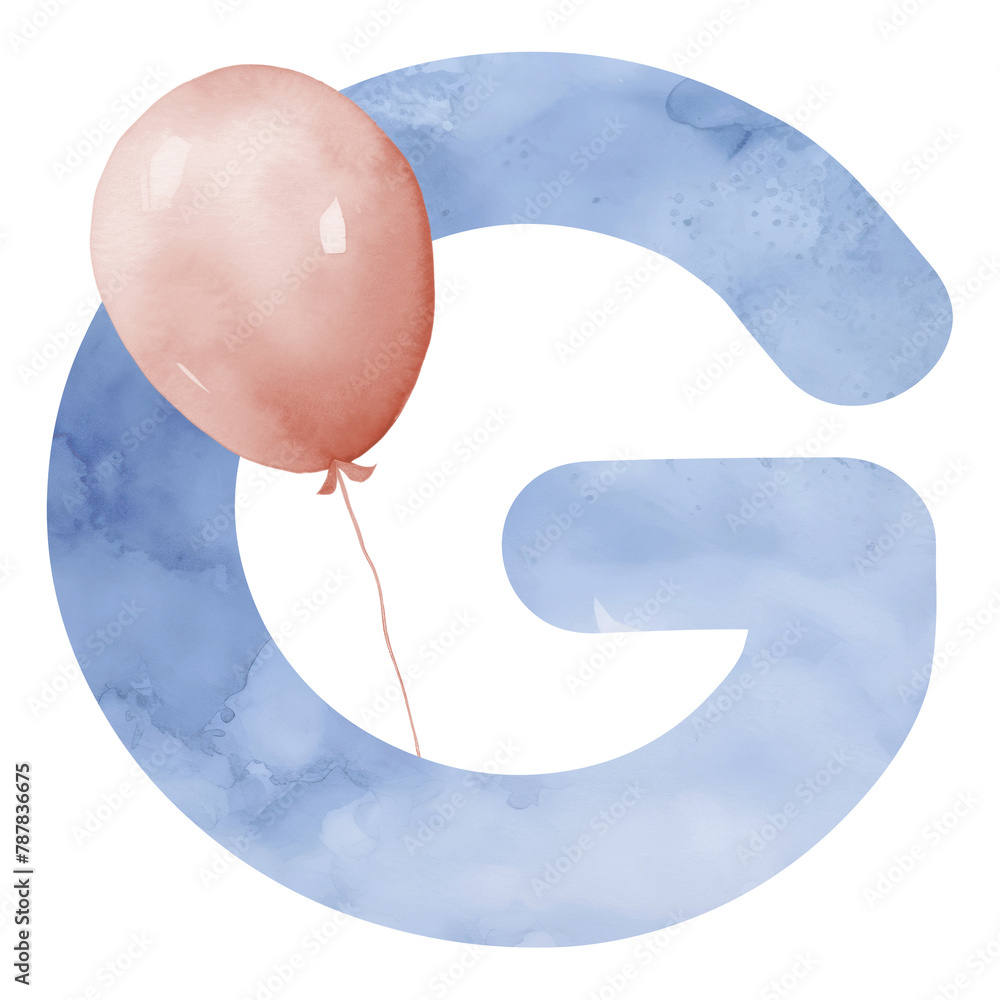 Letter G png blue watercolor alphabet, transparent background Stock ...