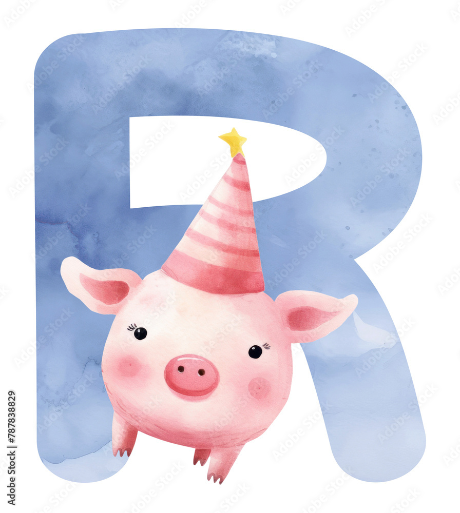 Letter R png blue watercolor alphabet, transparent background Stock ...