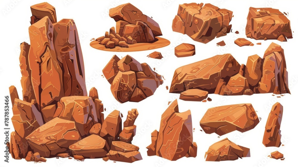 Rock elements found in deserts, cliffs and canyons in Africa, Mexico ...