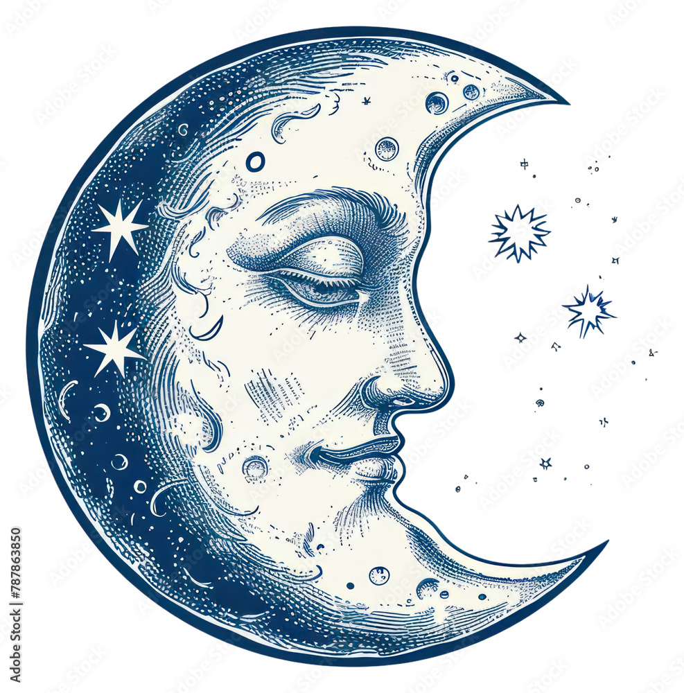 PNG Antique of moon drawing sketch astronomy Stock Illustration | Adobe ...