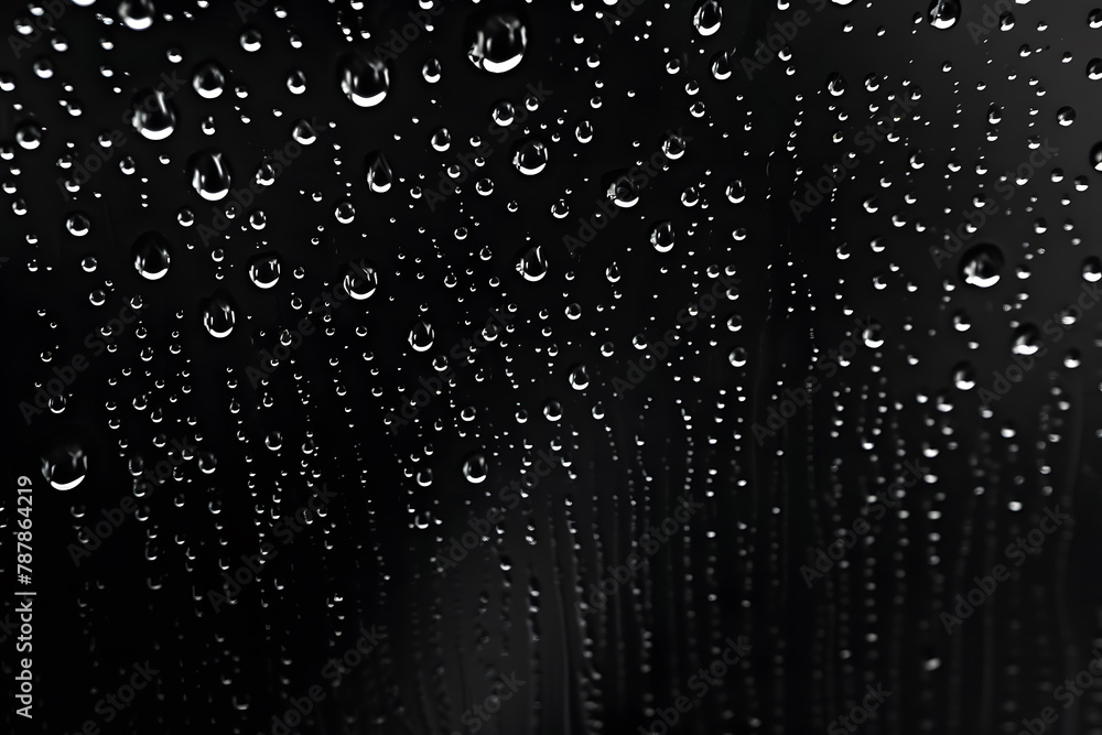 Atmospheric minimal grayscale backdrop with rain droplets on glass. Wet ...