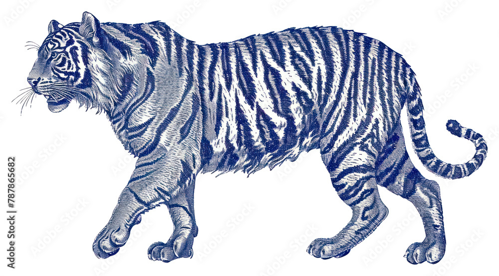 PNG Antique of tiger wildlife drawing animal Stock Illustration | Adobe ...