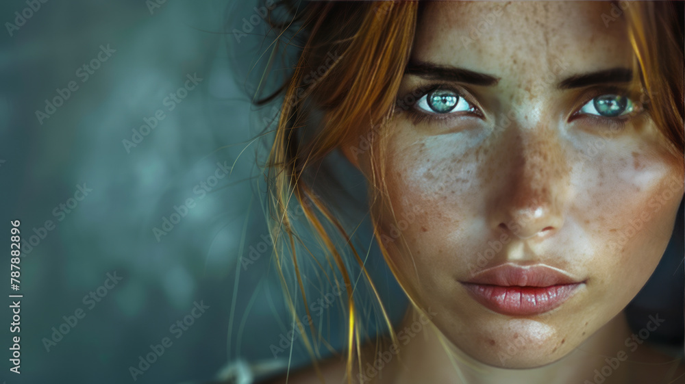 sad scared woman with big bruise under eye because of being beaten look ...