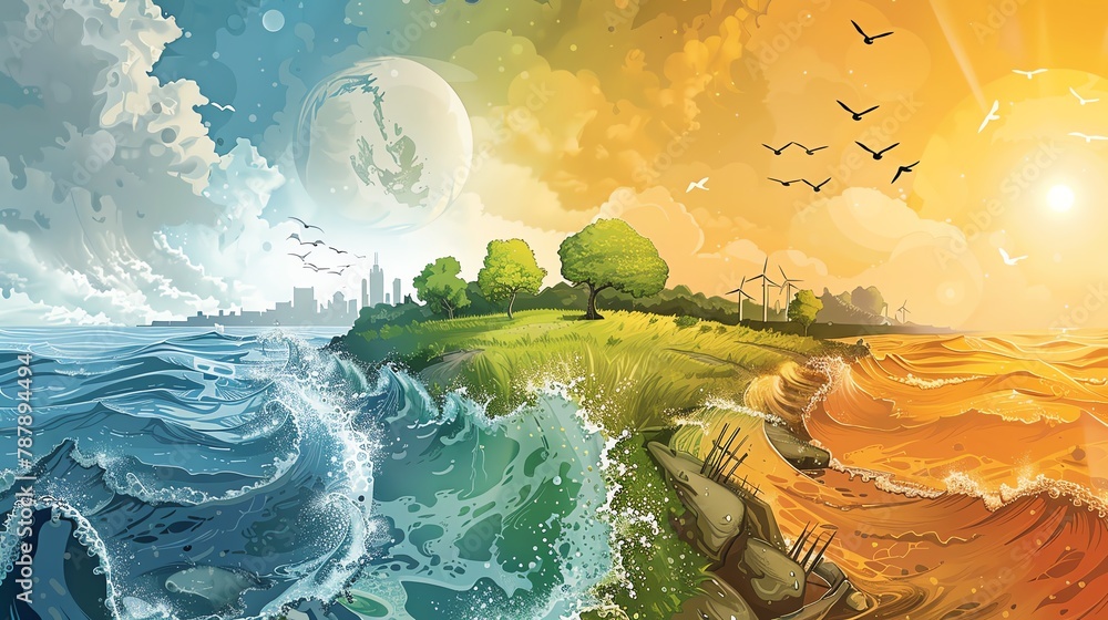 Water and Climate Change Illustrate a thumbnail depicting the impacts ...